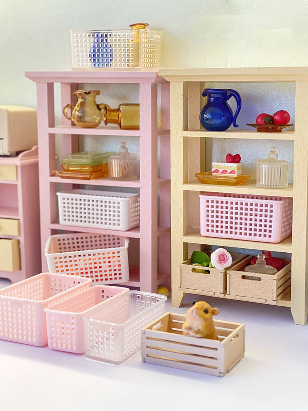 2pcs 1:6 Dollhouse Miniature Mini Storage Basket Furniture - Etsy