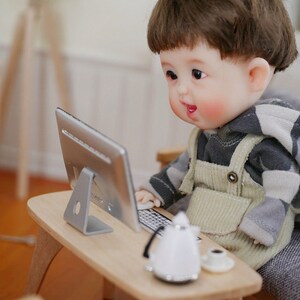 New 1:12 Dollhouse Miniature Mini Laptop LED Desktop Computer - Etsy