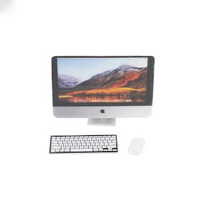 New 1:12 Dollhouse Miniature Mini Laptop LED Desktop Computer - Etsy