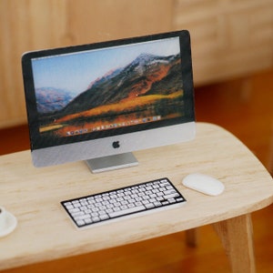 New 1:12 Dollhouse Miniature Mini Laptop LED Desktop Computer - Etsy