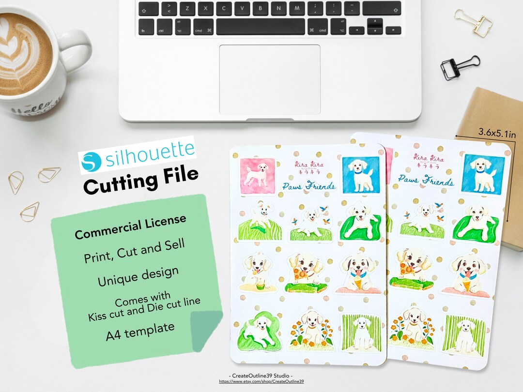 Silhouette Cutting File. Cute Sticker Sheet. Ready to Print and Cut. - Etsy