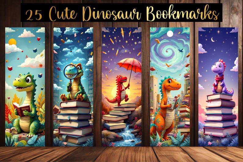 Dinosaur Bookmarks, 25 Piece Set, Kids Reading Accessories (digital ...