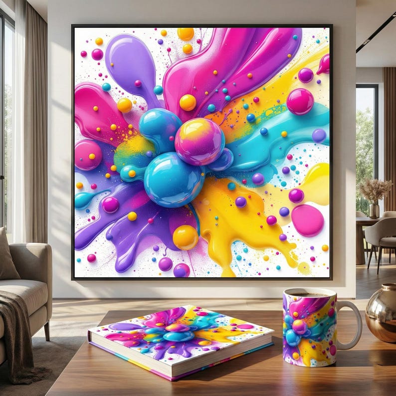 Color Burst Digital Paper: 100+ Vibrant Paint Splash JPG Backgrounds ...