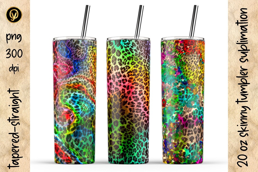 Leopard Tumbler Wrap Bundle for 20oz Skinny Tumblers, Animal Print ...