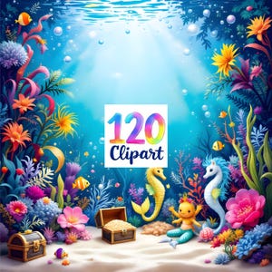 Ocean Clipart Bundle: Underwater Digital Papers for Kids (digital ...