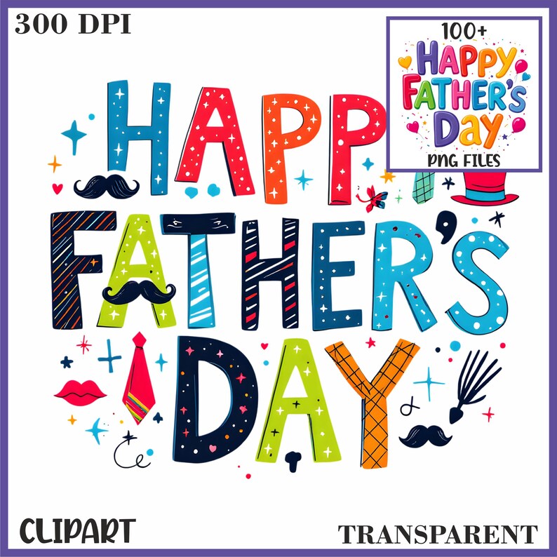 Father's Day Clipart Bundle: 100+ PNG Designs (digital Download) - Etsy