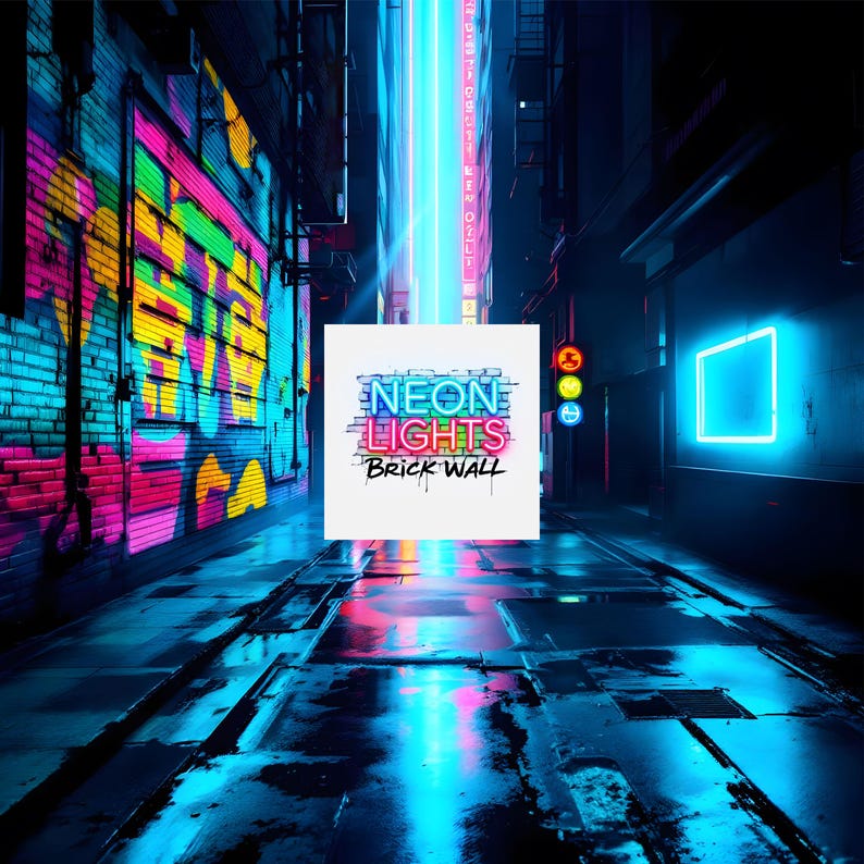 Cyberpunk Neon Wall Texture Pack: 100+ Digital Backdrops (12x12 Inches ...