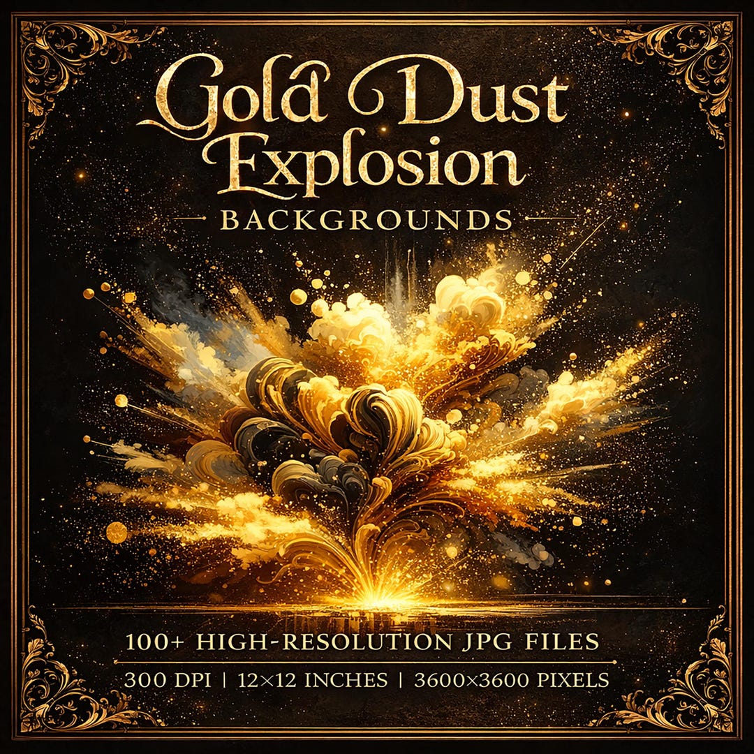 Gold Dust Explosion Backgrounds – 100+ Luxury Texture Digital Papers ...
