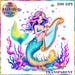 Neon Mermaid Clipart: 100+ Underwater Fantasy PNG Files (digital ...