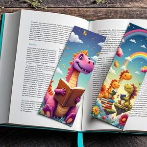 Cute Dinosaur Bookmarks, 25 Digital Dino Bookmark Set, Printable Kids ...