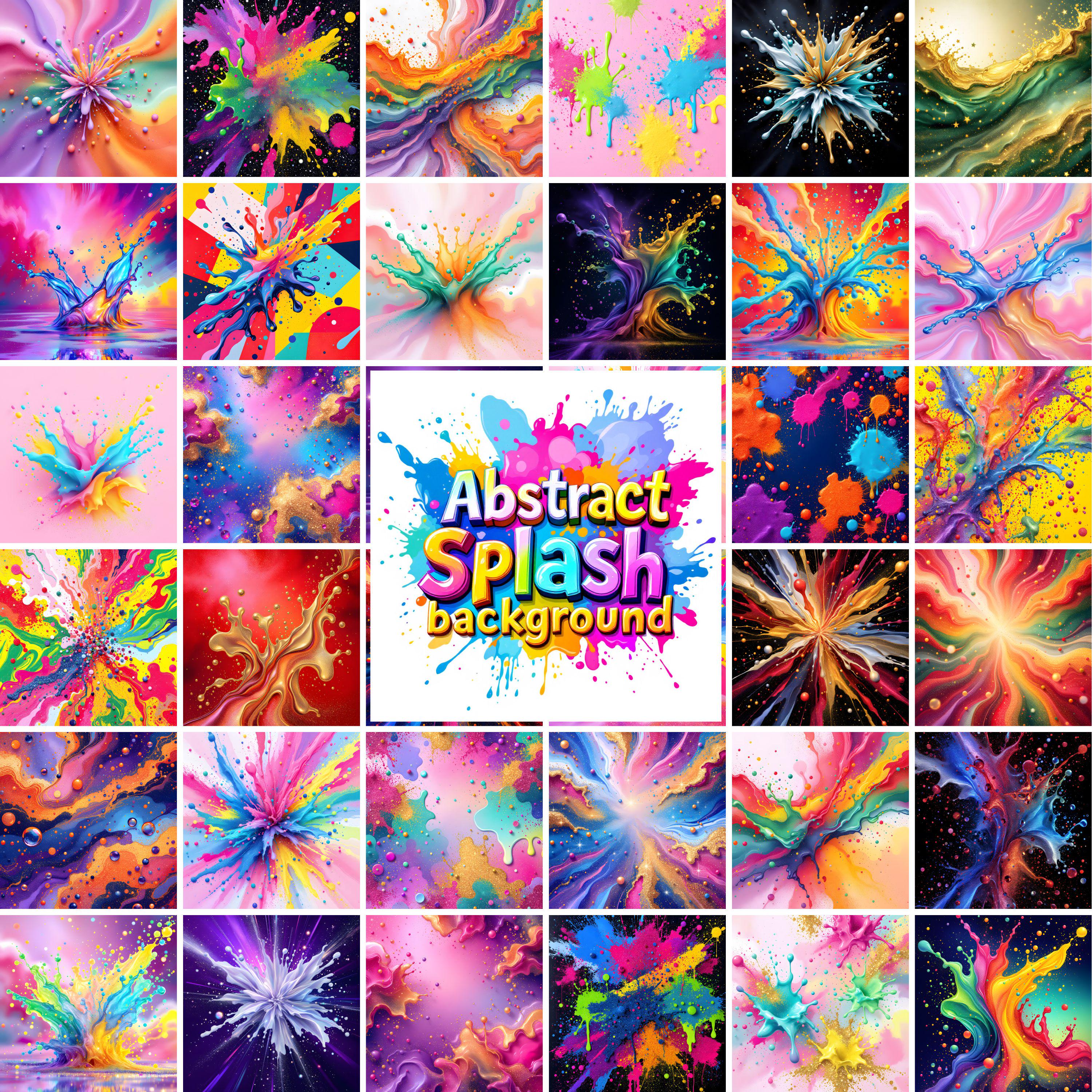 Colorful Abstract Splash Backgrounds | Artistic Paint Burst Digital ...