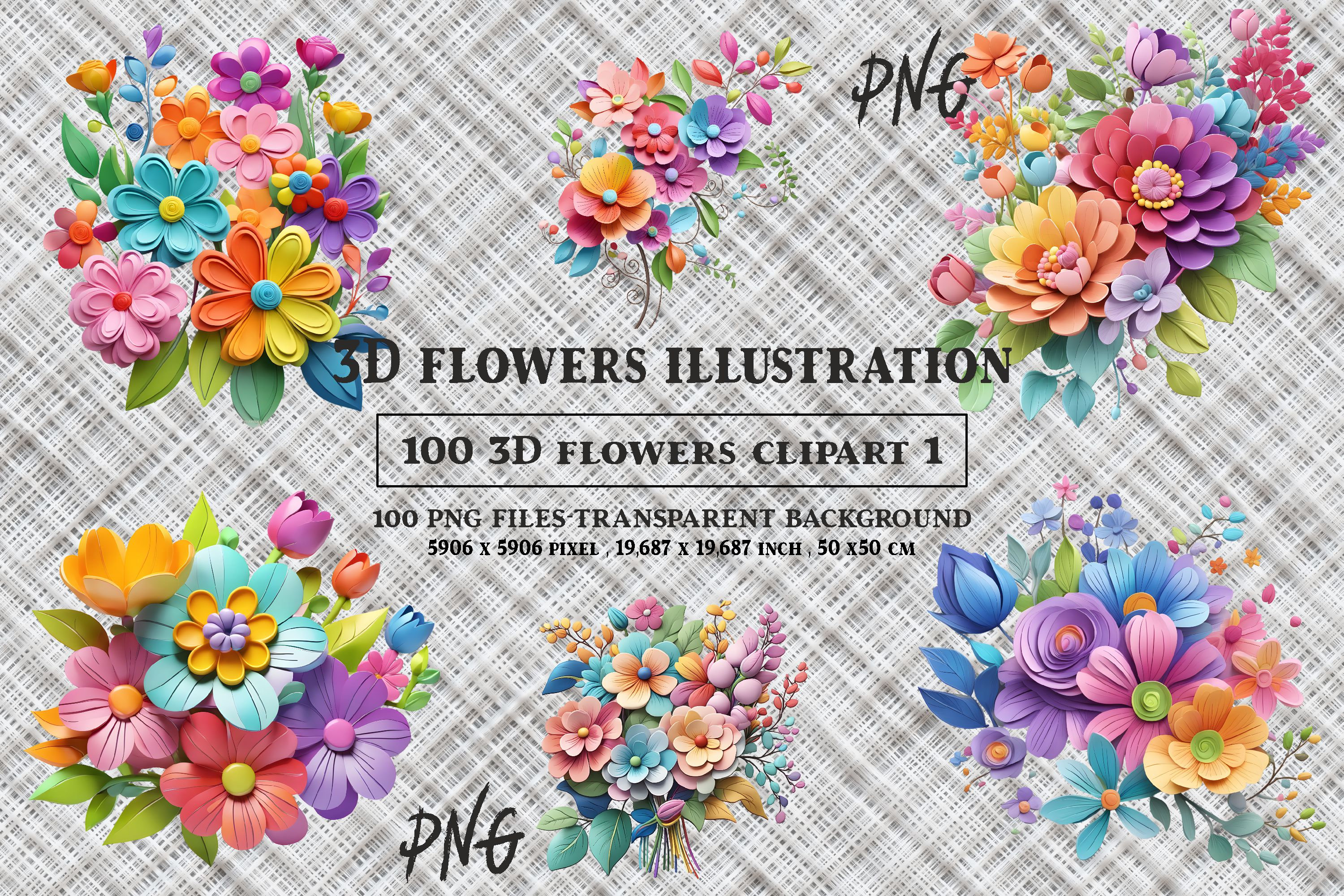 Luxury Floral Clipart Mega Bundle: 440 PNG Flower Graphics (digital ...
