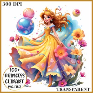 100+ Elegant Princess Clipart With Flower Dress PNG , Princess and ...