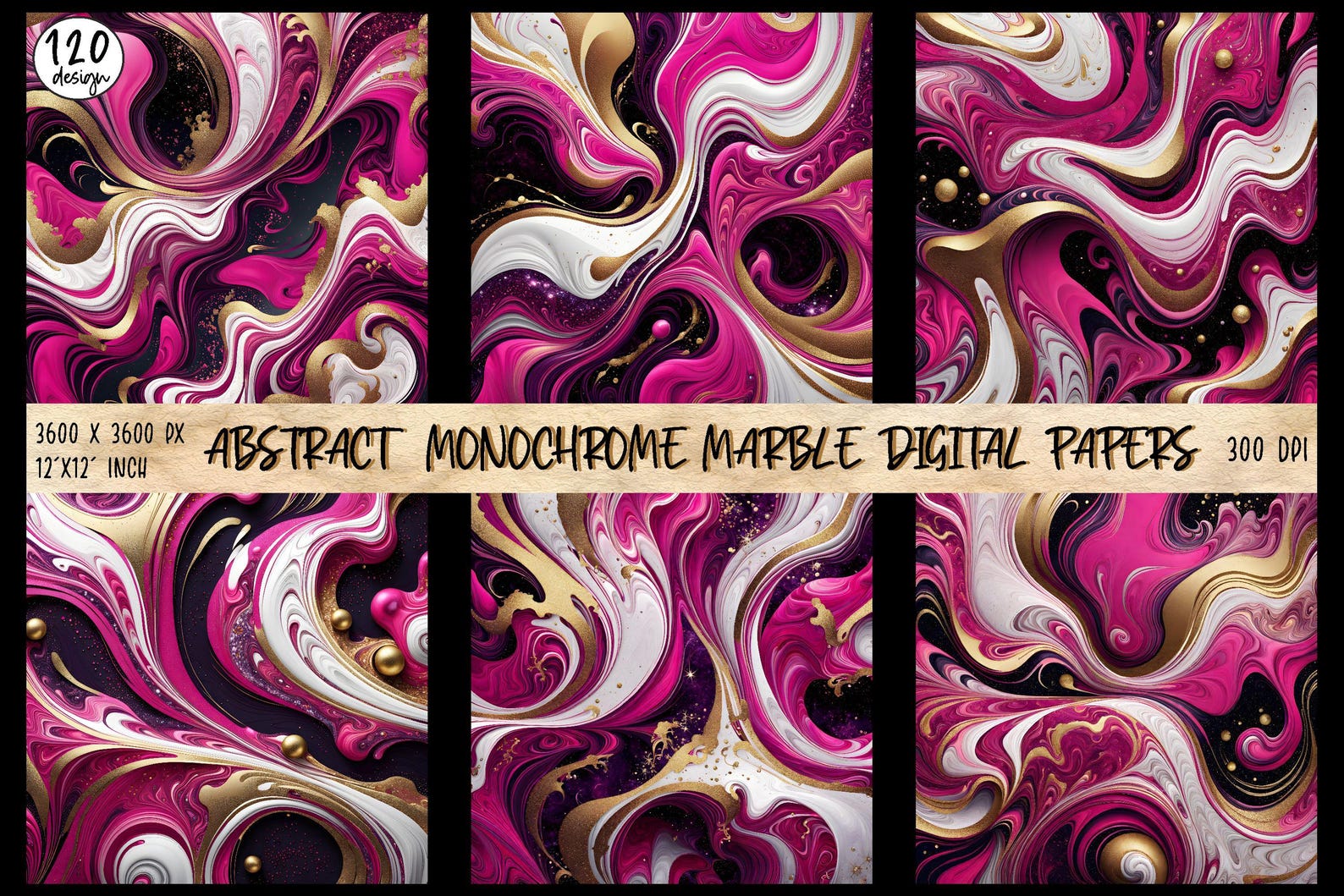 Glitter Marble Digital Paper: 120 Abstract Textures (digital Download ...