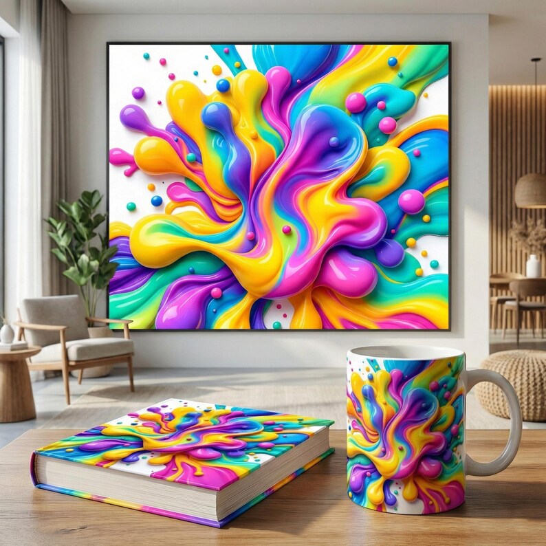 Color Burst Digital Paper: 100+ Vibrant Paint Splash JPG Backgrounds ...