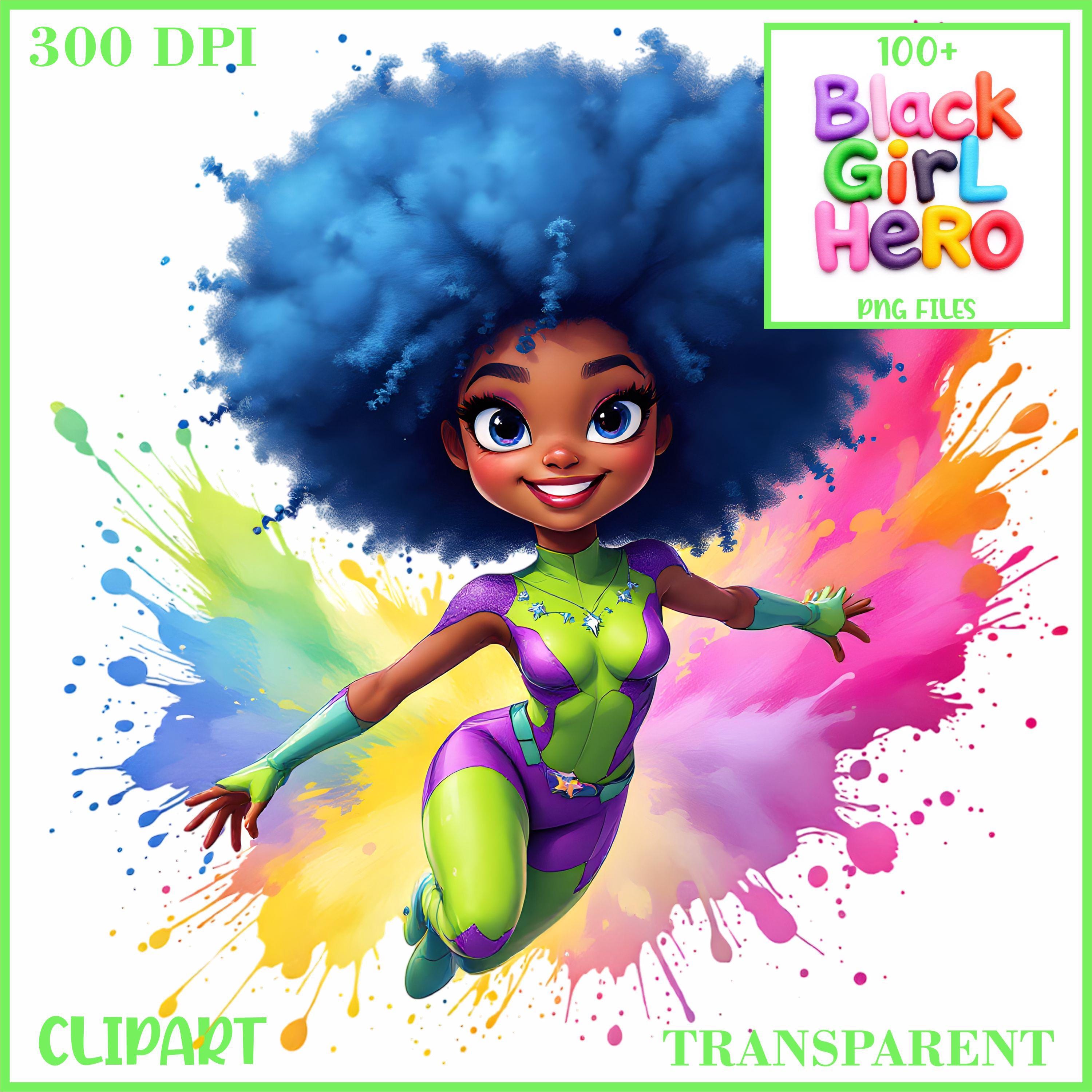 Black Girl Superhero Clipart: Diverse Hero Art Bundle (digital Download ...