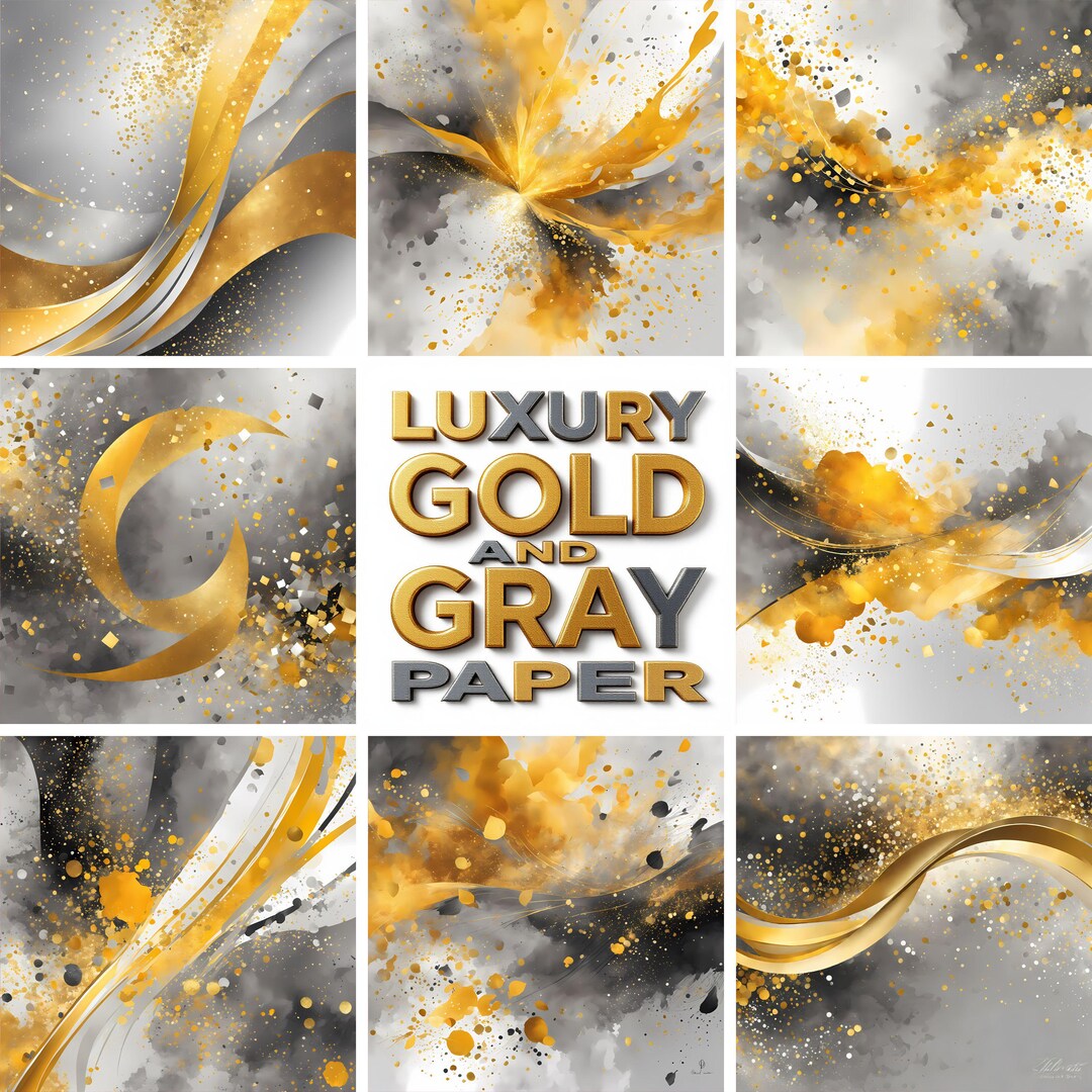 200+ Gold and Gray Digital Papers | Luxury Metallic Marble Textures for ...