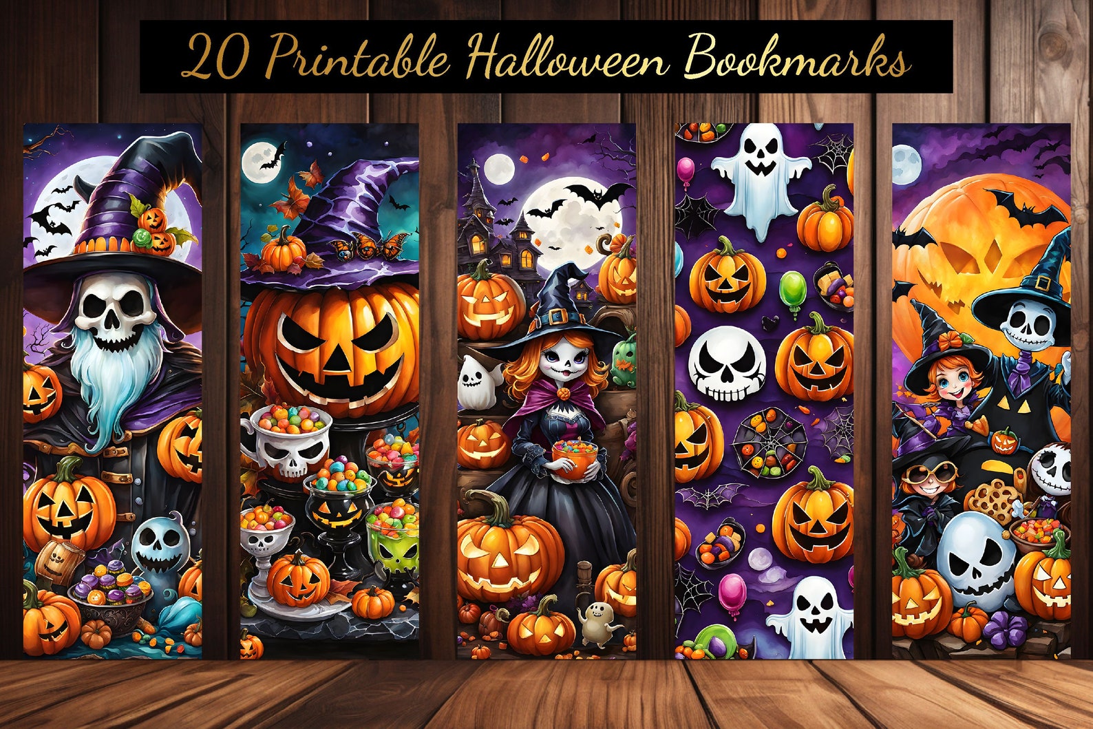 Halloween Witch Bookmarks: Horror Character Sublimation PNG (digital ...