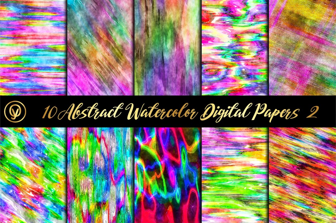 Abstract Watercolor Background Digital Papers 2,digital Painted ...