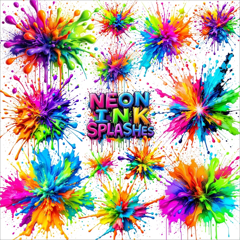 Splash Neon Design - Etsy