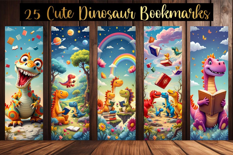 Dinosaur Bookmarks, 25 Piece Set, Kids Reading Accessories (digital ...