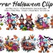 80 Horror Halloween Characters Clipart PNG Bundle, Scary Halloween ...