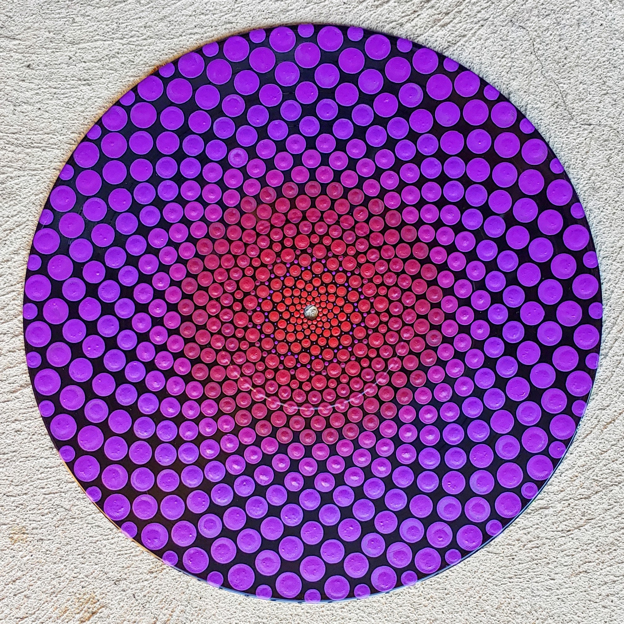 Custom Gradient: Acrylic Painted Dot Art Vinyl Record - Etsy