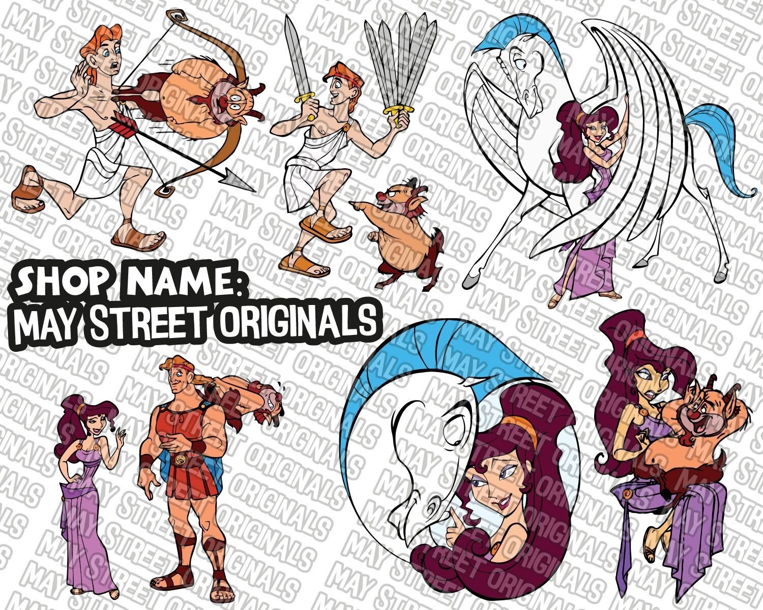 Hercules Svg, Megara Svg, Pegasus Svg, Hercules Cricut, Megara Cricut ...