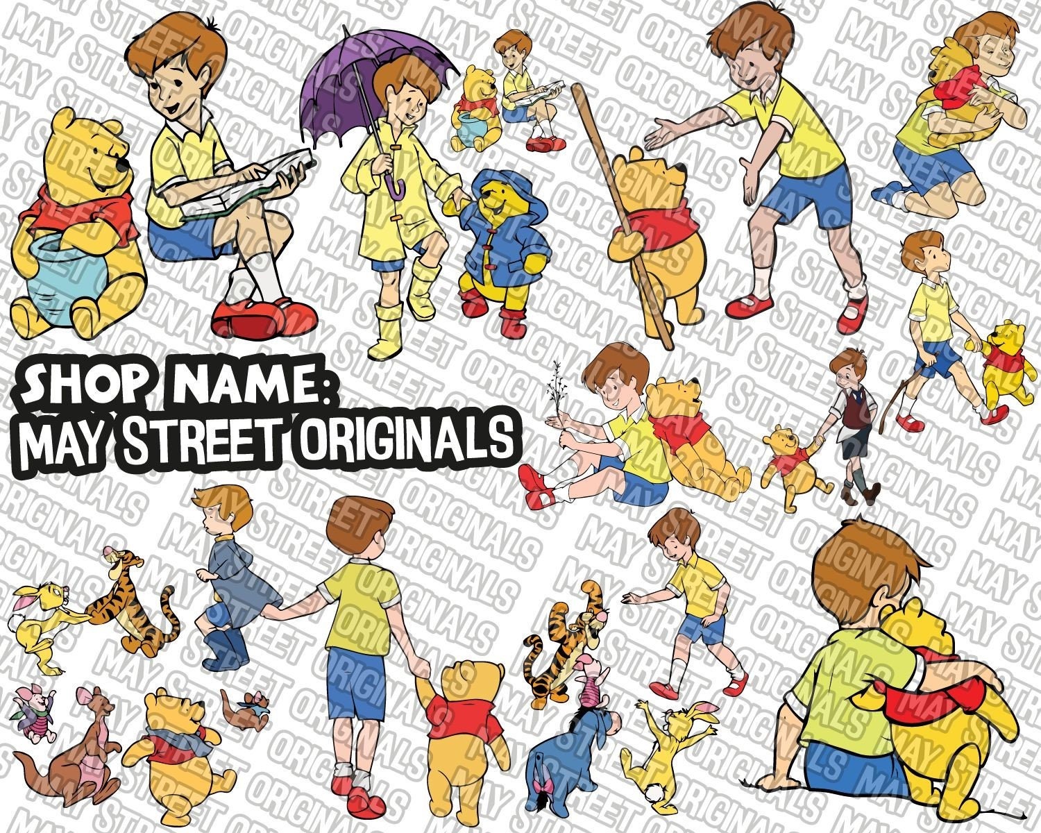 Christopher Robin Svg, Winnie the Pooh Svg, Piglet Svg, Tigger Svg ...