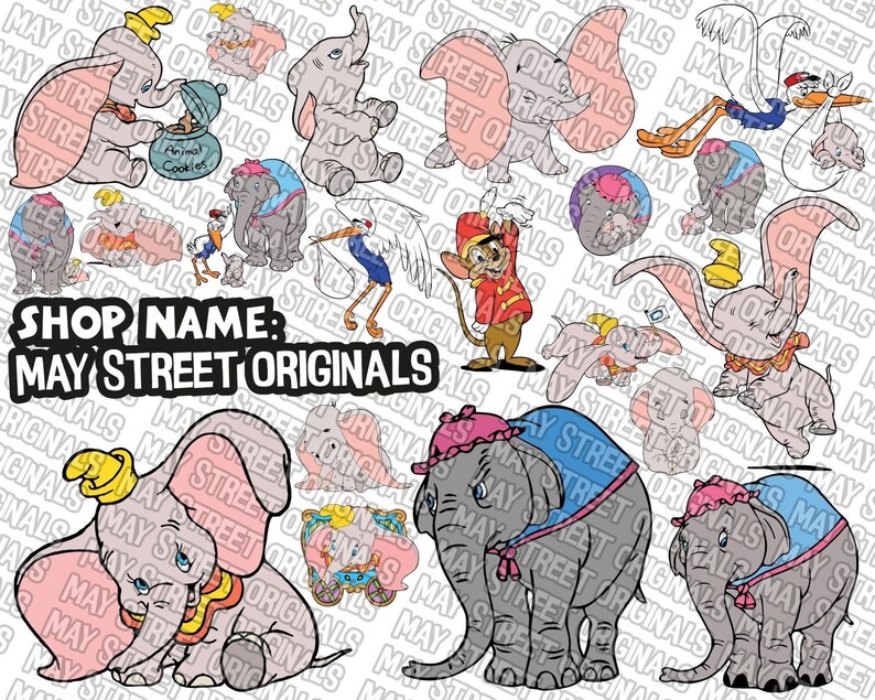 Dumbo Svg Dumbo Cricut Dumbo Layered Svg Dumbo Clipart | Etsy