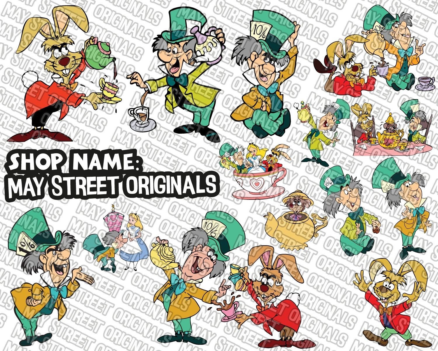 Alice in Wonderland Svg Mad Hatter Svg March Hare Svg - Etsy UK