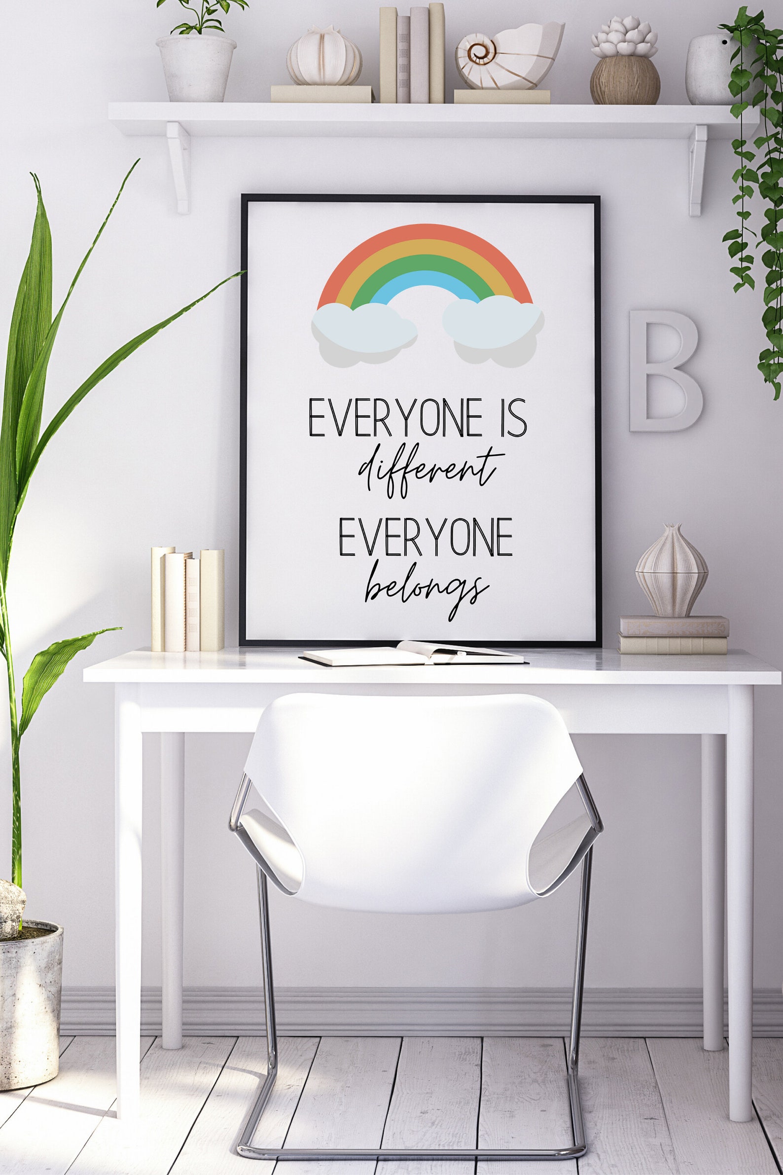 Everyone is Different Everyone Belongs Printable Art Digital - Etsy