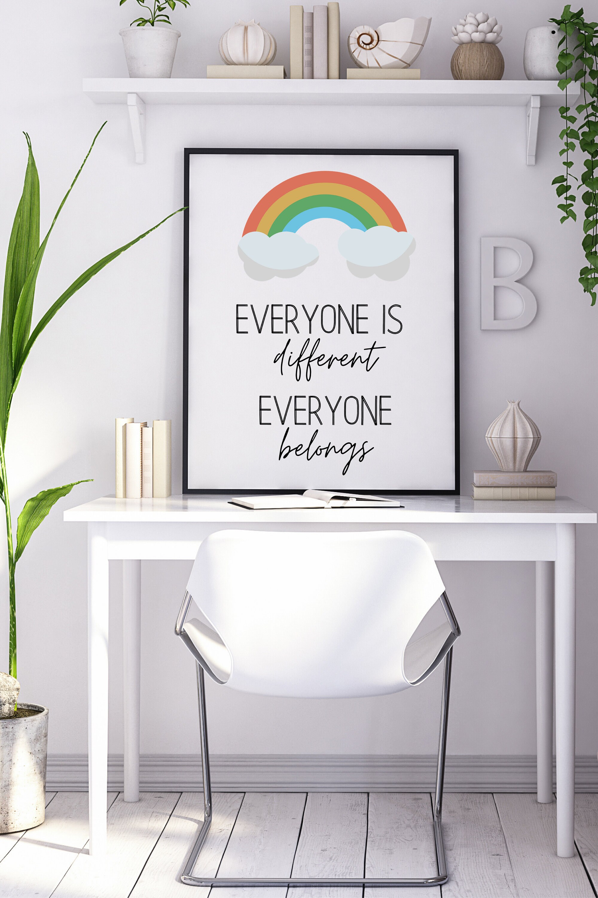 Everyone is Different Everyone Belongs Printable Art Digital - Etsy
