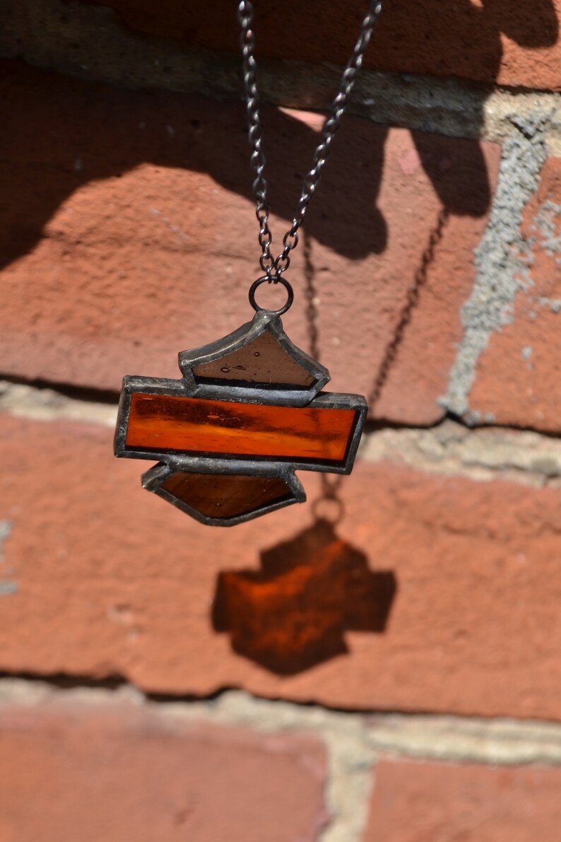 Harley Davidson Stained Glass Sun Catcher/ornament - Etsy