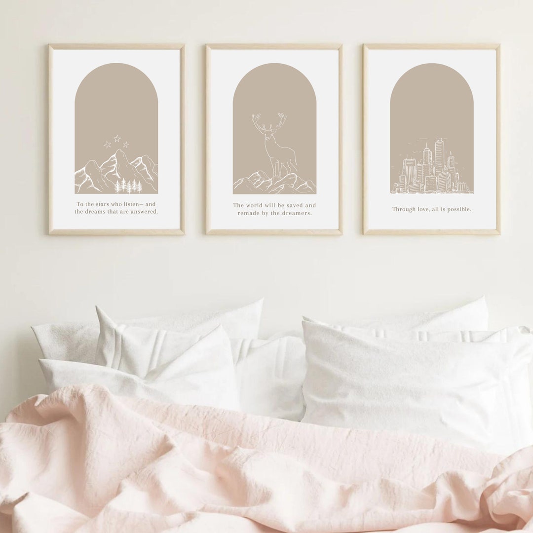 SJM Multiverse Beige Quote Prints | Velaris, Terrasen, Lunation ...