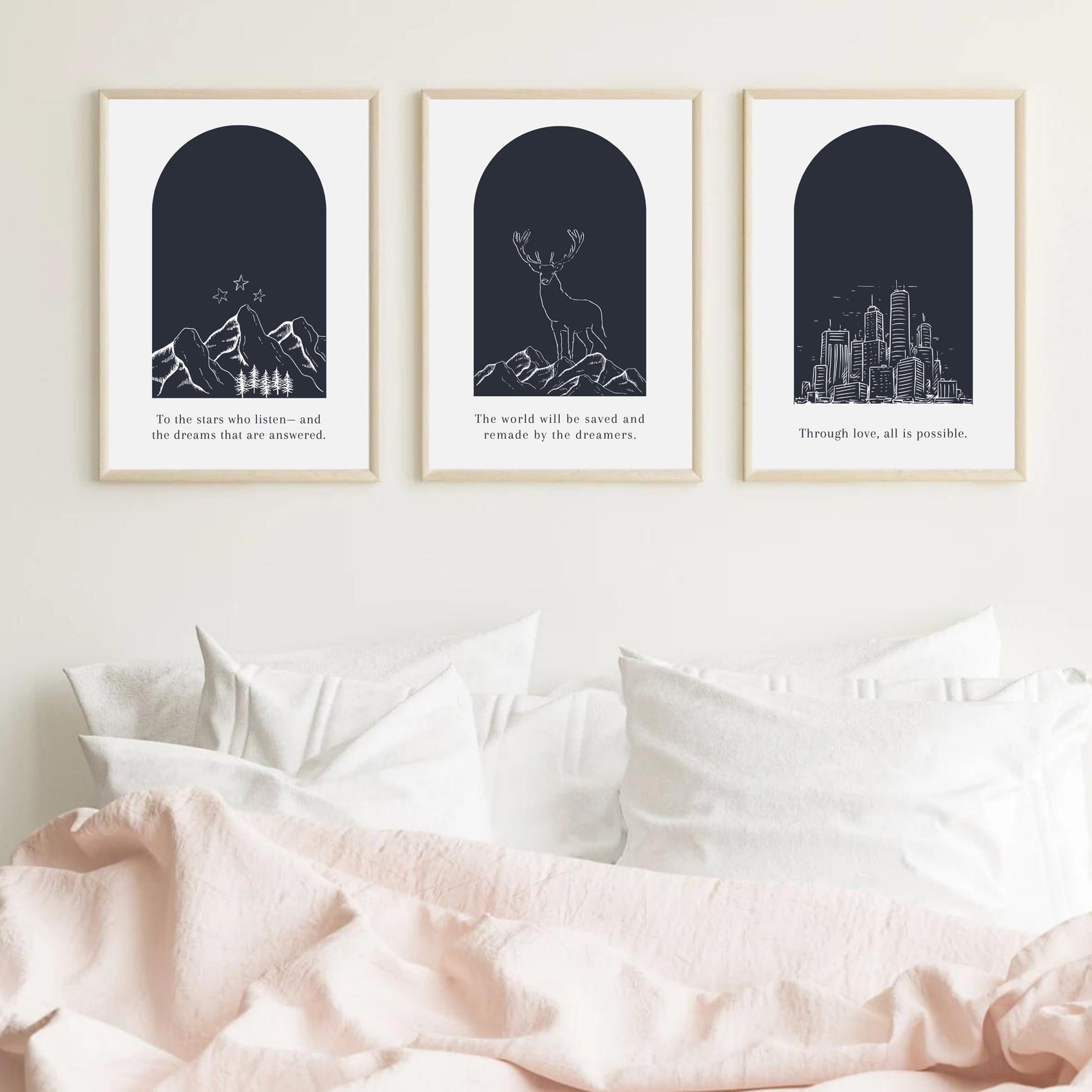 SJM Multiverse Navy Quote Print Velaris, Terrasen, Lunation, Crescent ...