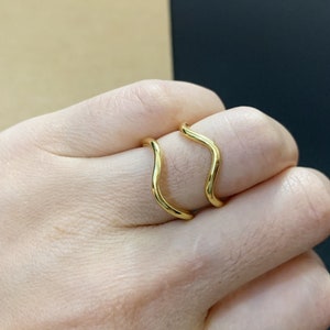 Sterling Silve Wavy Ring ,double Band Ring,two Layer Open Ring ...