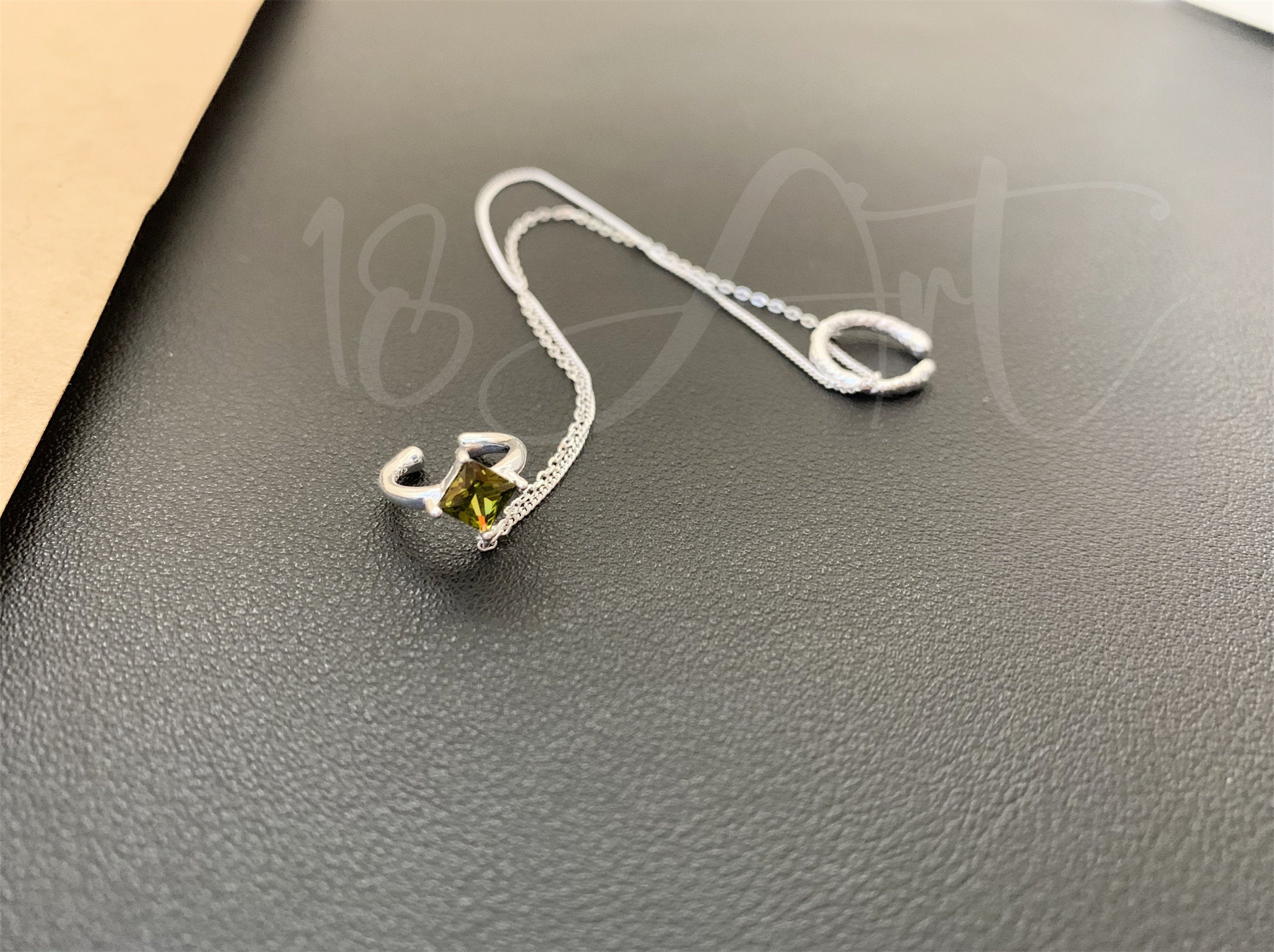 Double Hoops Long Chain Earrings, Fake Piercing Ear Cuff,sterling ...