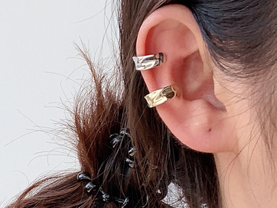 Chunky Sterling Silver Ear Cuff Texture Ear Cuff ear Cuff No - Etsy