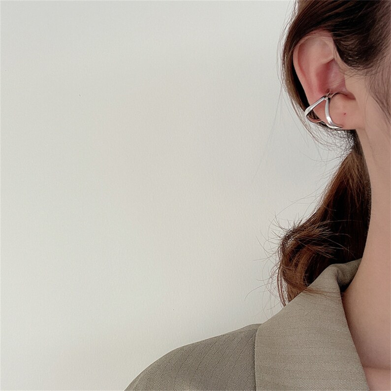 Lobe Ear Cuff With Sterling Silver ear Lobe Hook Earrings - Etsy
