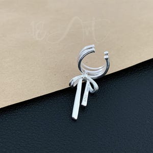 Silver Bow Ear Cuff No Piercing,knot Bow Cuff Conch Earring for Women ...