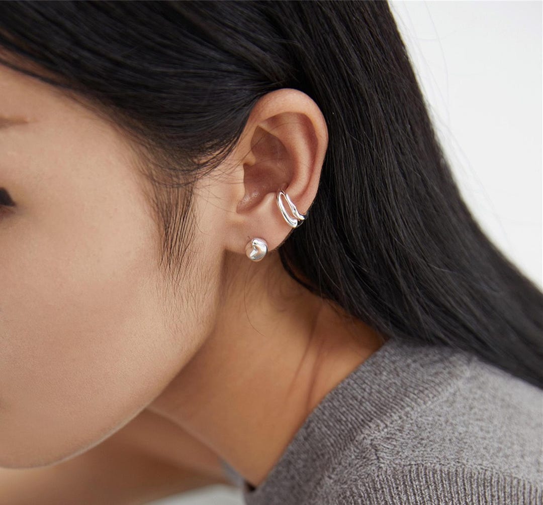 Silver Ear Wrap,conch Ear Cuff Earrings,silver Ear Cuff,no Piercing ...