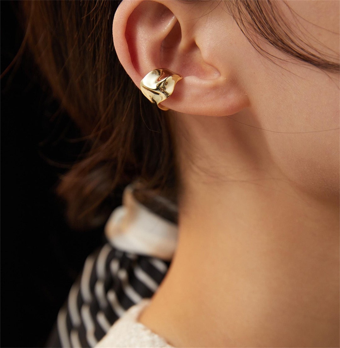 Chunky Ear Cuff,silver Ear Cuff, Sterling Conch Earrings,gold Cartilage ...