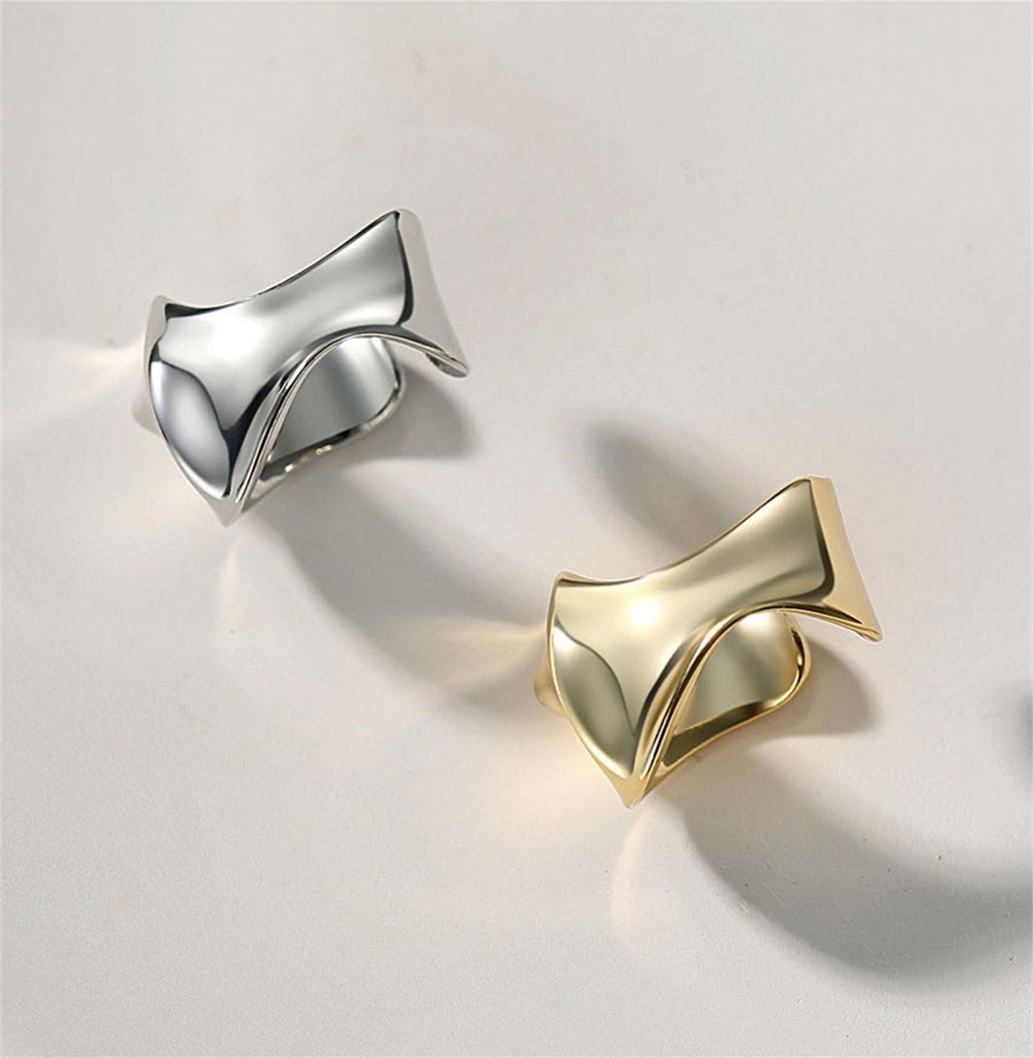 Chunky Ear Cuffsilver Ear Cuff Sterling Conch Earringsgold - Etsy