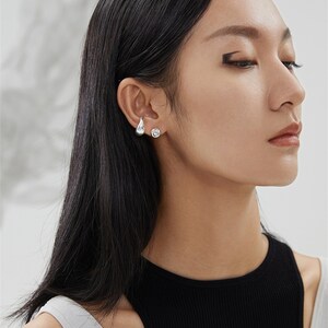 Abstract Lobe Ear Cuff,chunky Sterling Silver Ear Cuff Non Piercing ...