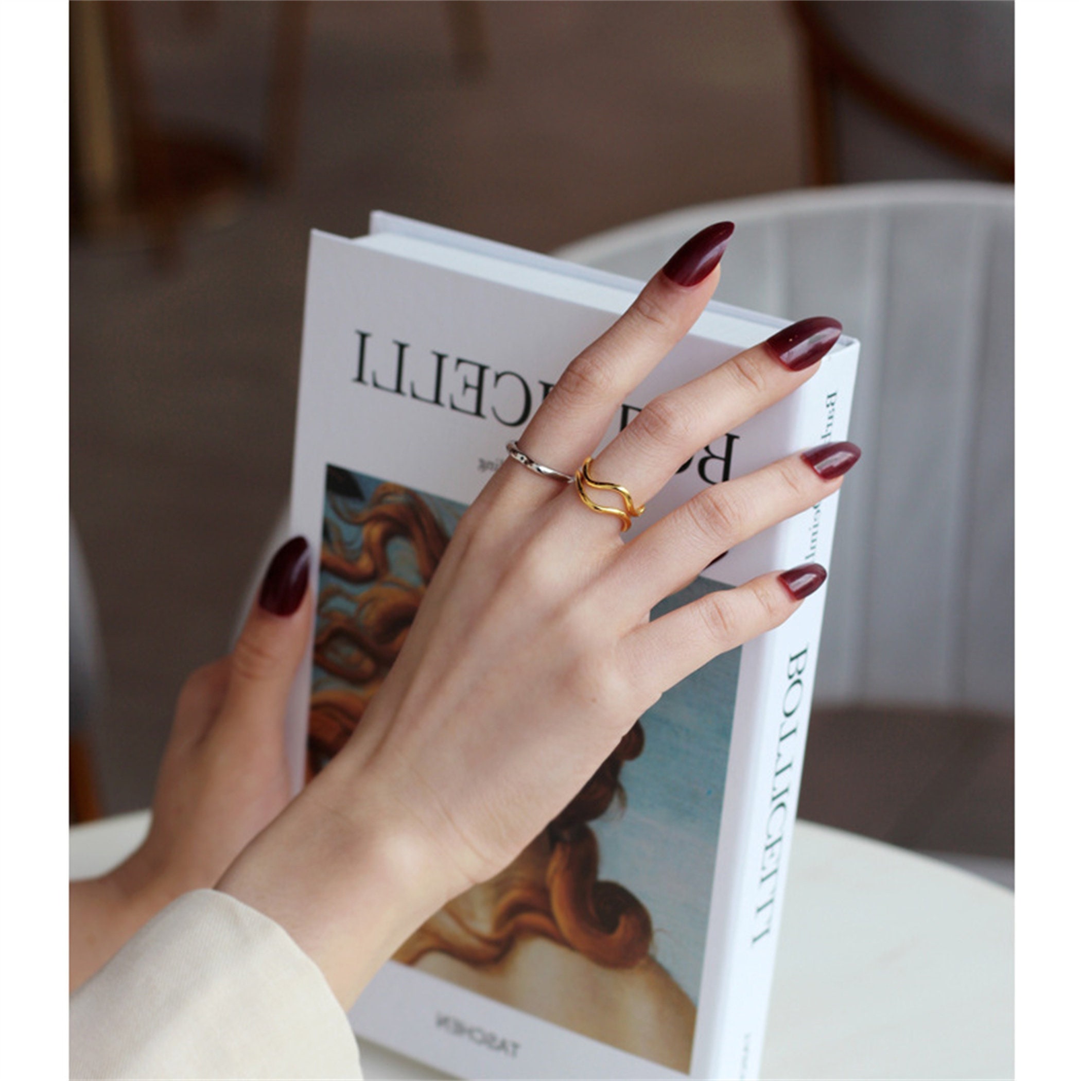 Sterling Silve Wavy Ring double Band Ringtwo Layer Open Ring - Etsy