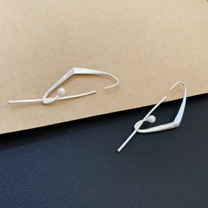 Geometric Sterling Silver Modern Minimalist Earrings,gold Dangle ...