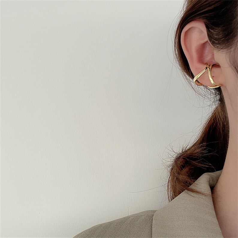 Lobe Ear Cuff With Sterling Silver ear Lobe Hook Earrings - Etsy