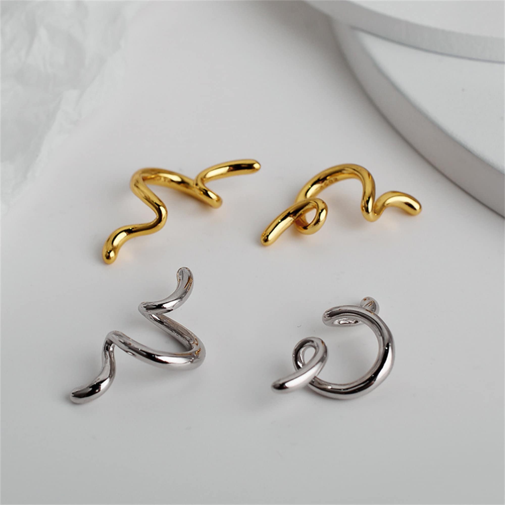 Spiral Ear Cuff,no Piercing Ear Cuff,silver Conch Ear Cuff,twisted Ear ...