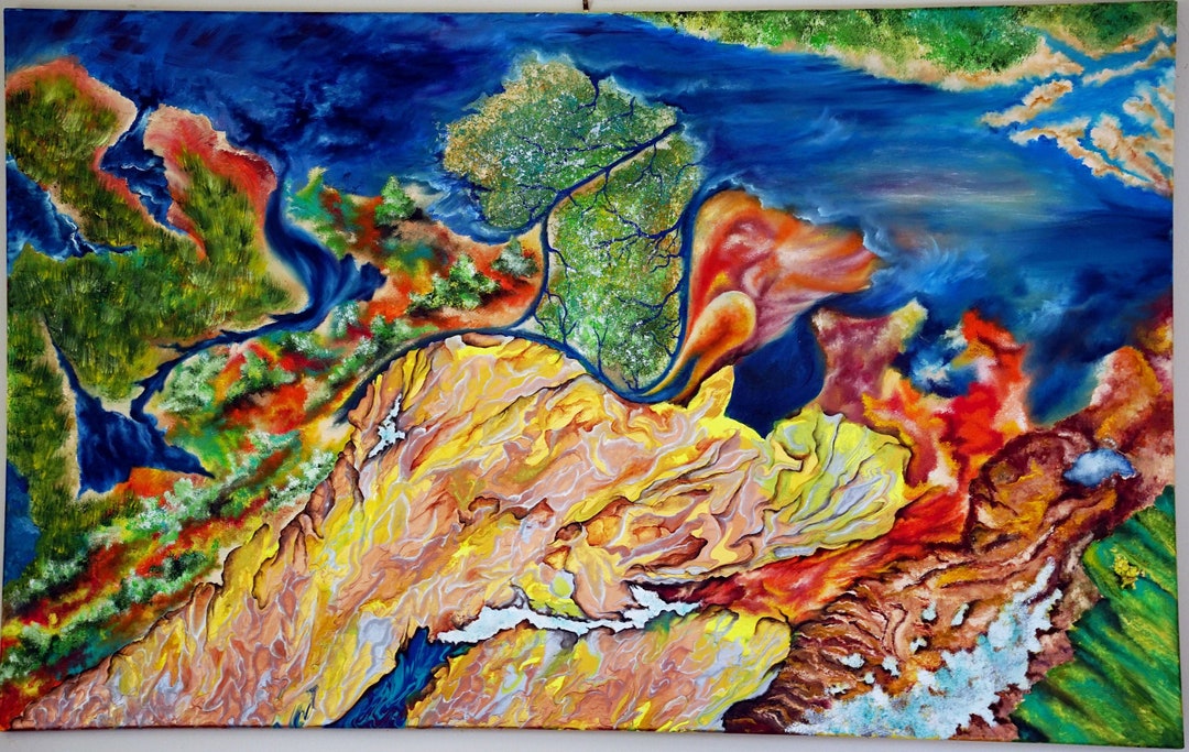 Delta Landscape -abstract Painting - Etsy